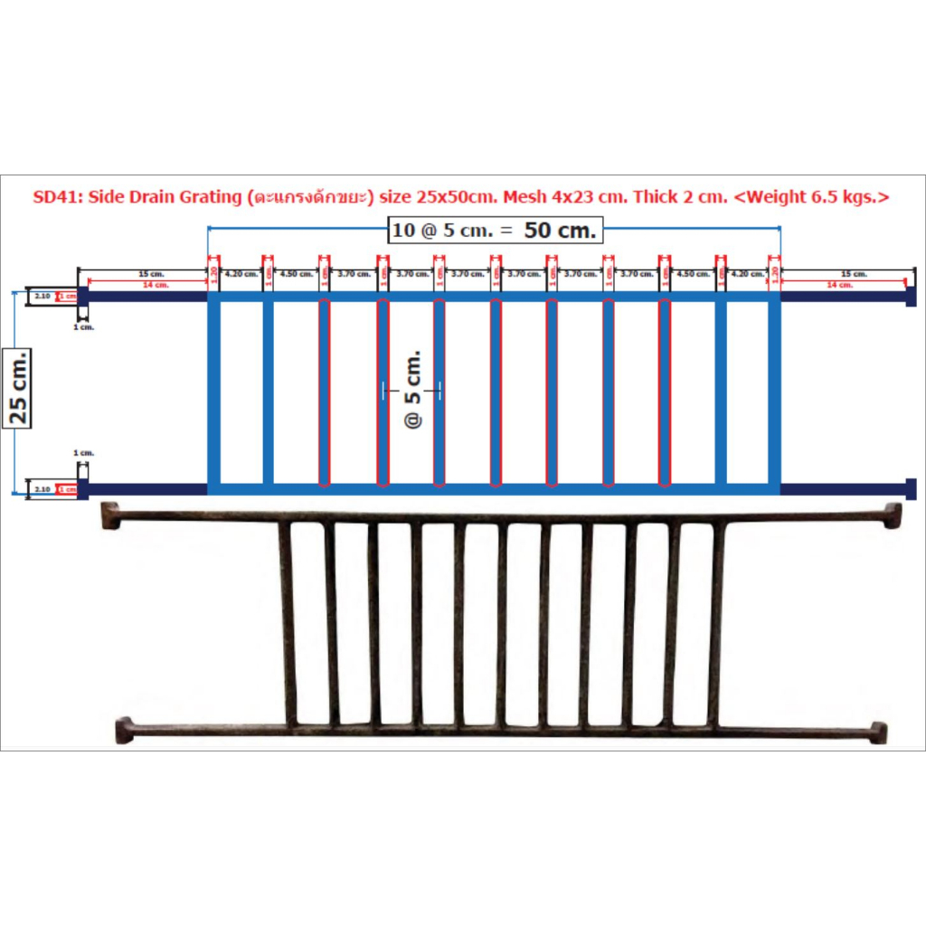 Curb Drainage Grating Scupper ตะแกรงดักขยะฝุ่นผงคันหินใบไม้ด้านข้างริม ...