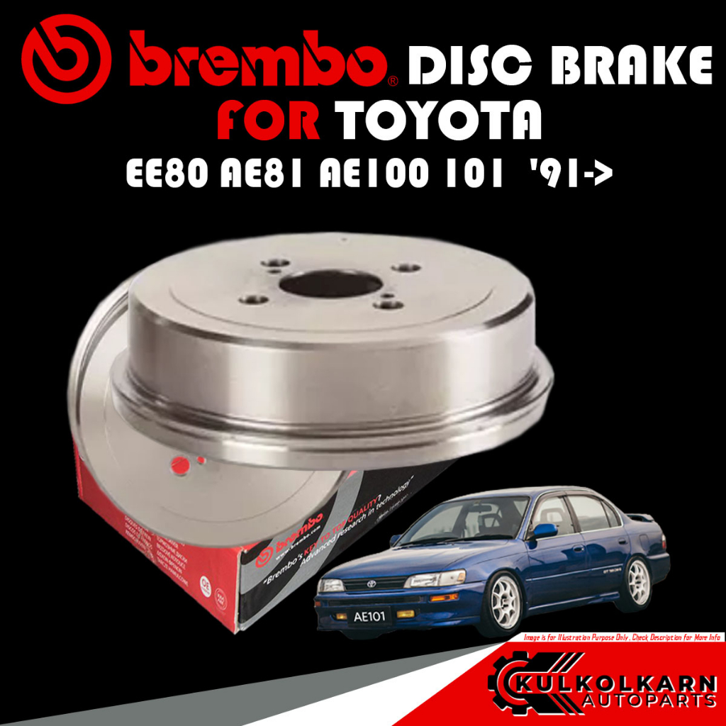 จานเบรกหลัง BREMBO TOYOTA EE80 AE81 AE100 101 91-> (14 5815 10 ...