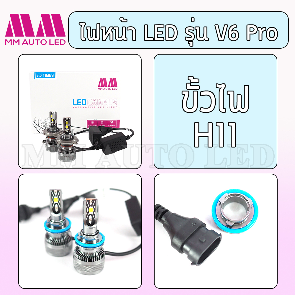 ไฟหน้าLED V6P Canbus (รับประกัน 1ปี 70W 6000K 18000LM ) | Shopee Thailand