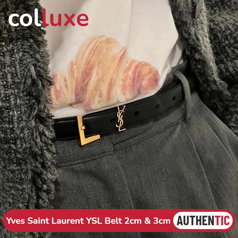 Yves Saint Laurent YSL Belt 2cm & 3cm Saint Laurent เข็มขัด นักบุญลอเรน ...