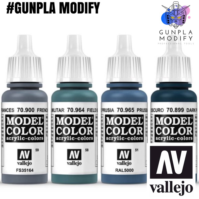 Vallejo Model Color สีอะคริลิคสูตรน้ำ French Mirage Blue, Field Blue ...