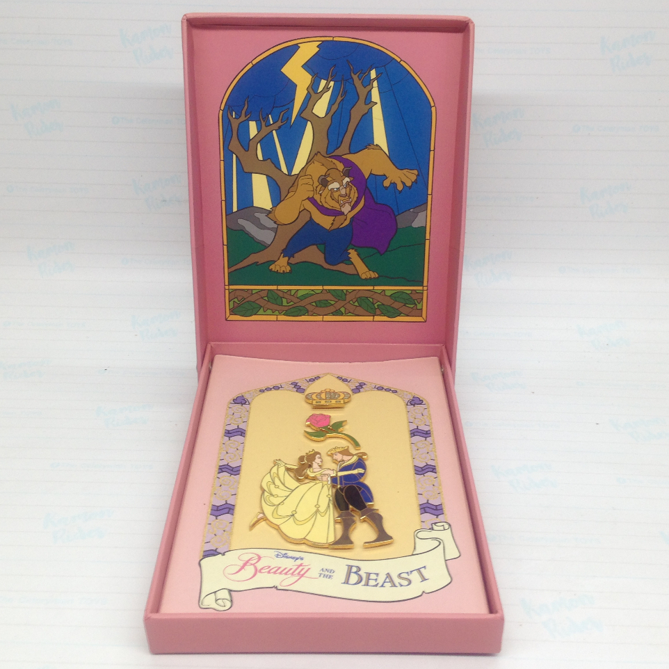 Disney : BEAUTY & THE BEAST Stained Glass Jumbo Pin Boxed Set (Limited ...