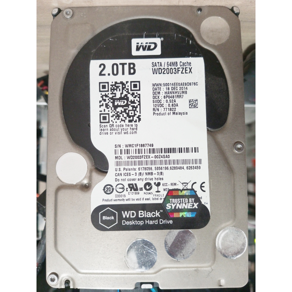Harddisk 2TB WD Black รุ่น WD2003FZEX SATA3 | Shopee Thailand
