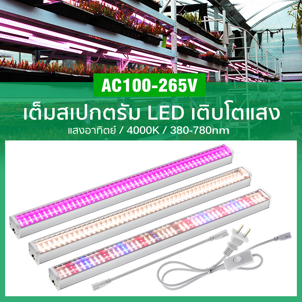 🔥พร้อมส่ง🔥100-265v หลอดไฟปลูกต้นไม้ ไฟปลูกต้นไม้ 100W Sunlight 380nm ...