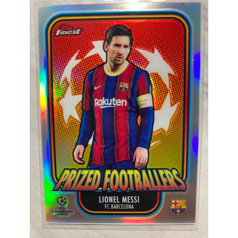 การ์ดฟุตบอล 2020-21 Topps Finest UEFA CL Lionel Messi Prized ...