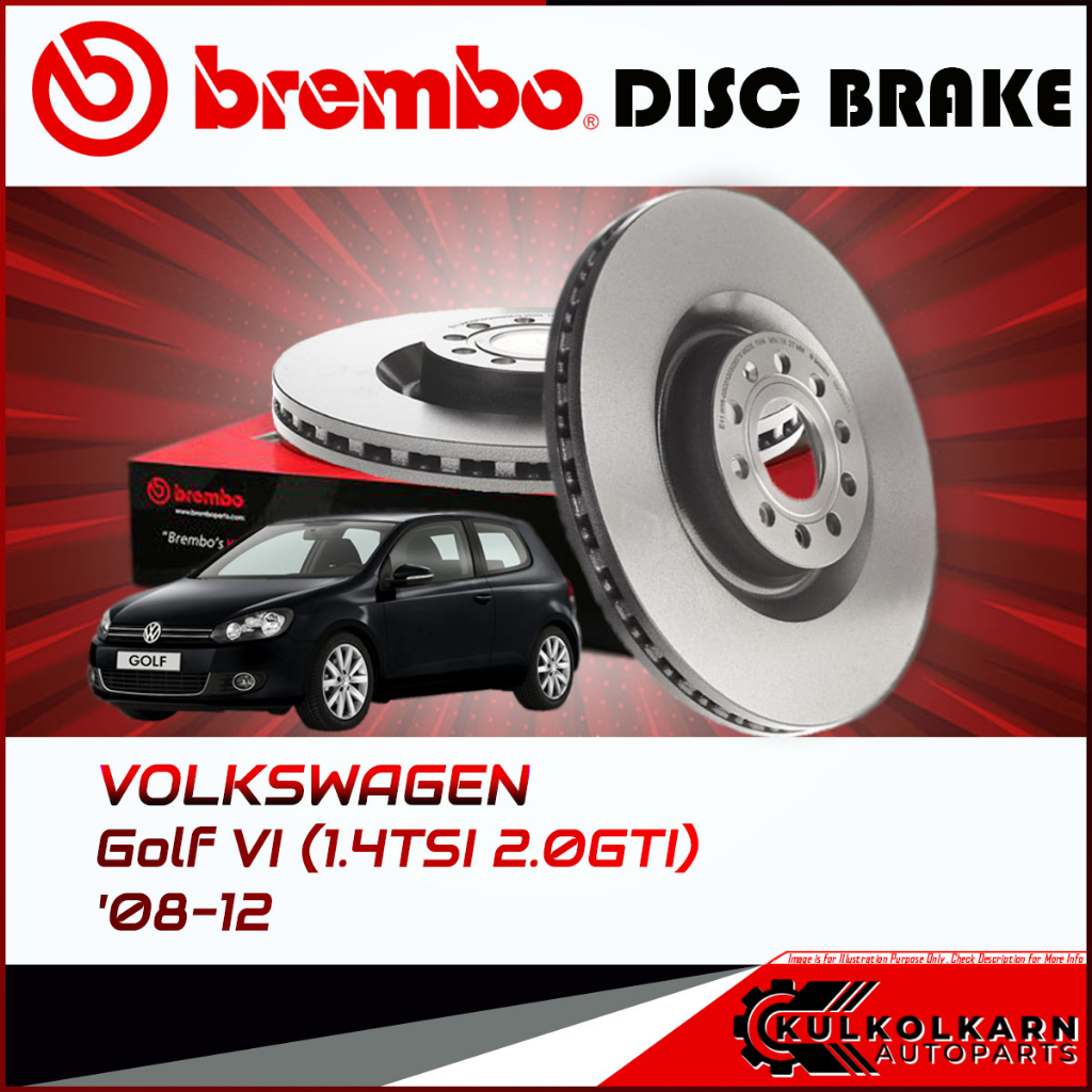 จานเบรกหน้า VW Golf VI (1.4TSI 2.0GTI) (HC) ปี 08-12 (09 C892 11 ...