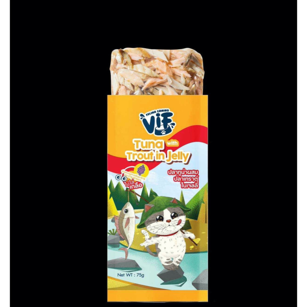 VIF Felina Canino VIF in Jelly อาหารเปียกแมว ขนาด 75กรัม (ยกลัง48ซอง) คละรสได้กดตัวเลือกคละรส ...