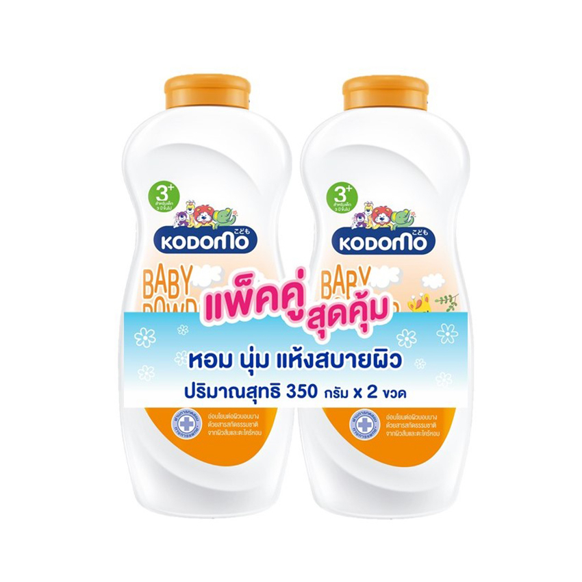 โคโดโม แป้งเด็ก เนเชอรัล ซอฟท์ โพรเทคชั่น 350 กรัม (แพ็คคู่) KODOMO NATURAL SOFT PROTECTION 350 ...