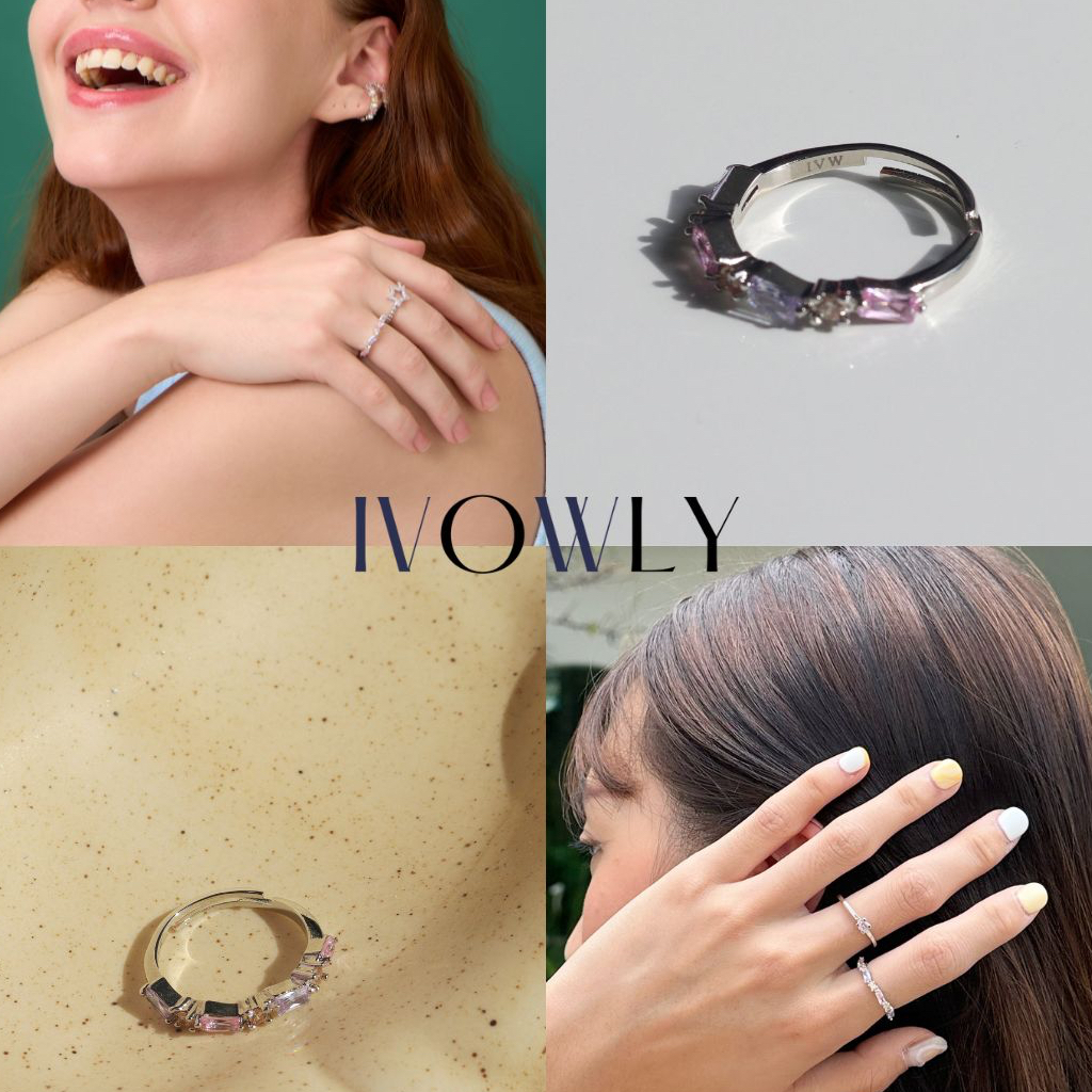แหวน ivowly-Ella ring แหวนพลอยสีเงิน (กรอกโค้ด: YWWMT9 ลด 30.-) | Shopee Thailand