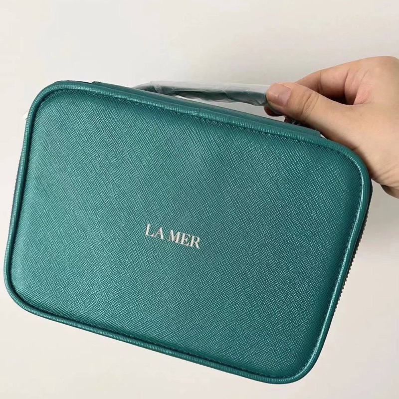 La Mer Pouch Cosmetic Travel Bag - ทรงกล่อง ซิปรอบ | Shopee Thailand