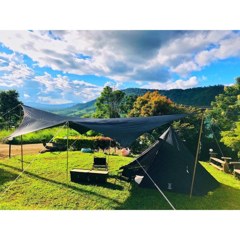 Tarp 70D ripstop Hexagon 4.5x5 100% water proof | Shopee Thailand