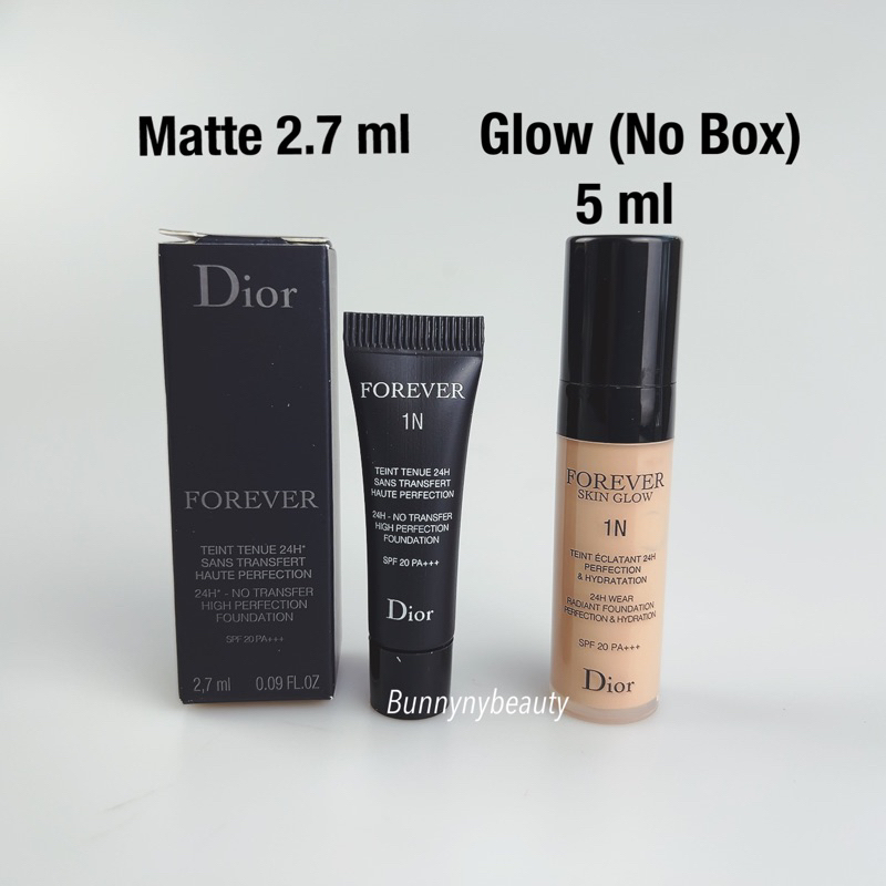 DIOR FOREVER 24H No Transfer High Perfection(Matte)/24H Wear Radiant Foundation(Glow) Mini 5 ml ...