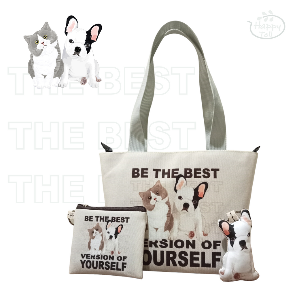 Happy Tell ชุดกระเป๋าถือสุดคุ้ม1 เซต ได้ 3 ชิ้น ผ้าแคนวาส Hand Bag Set ...