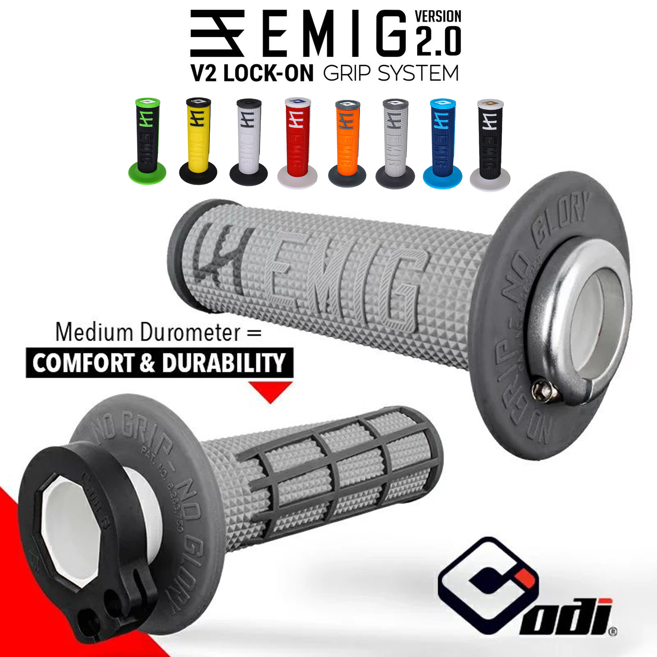 ปลอกแฮนด์ ODI Grips V2 Lock-On EMIG 2.0 (ของแท้) ใส่ CRF250/300, KLX110/140G/230/250/300 ...
