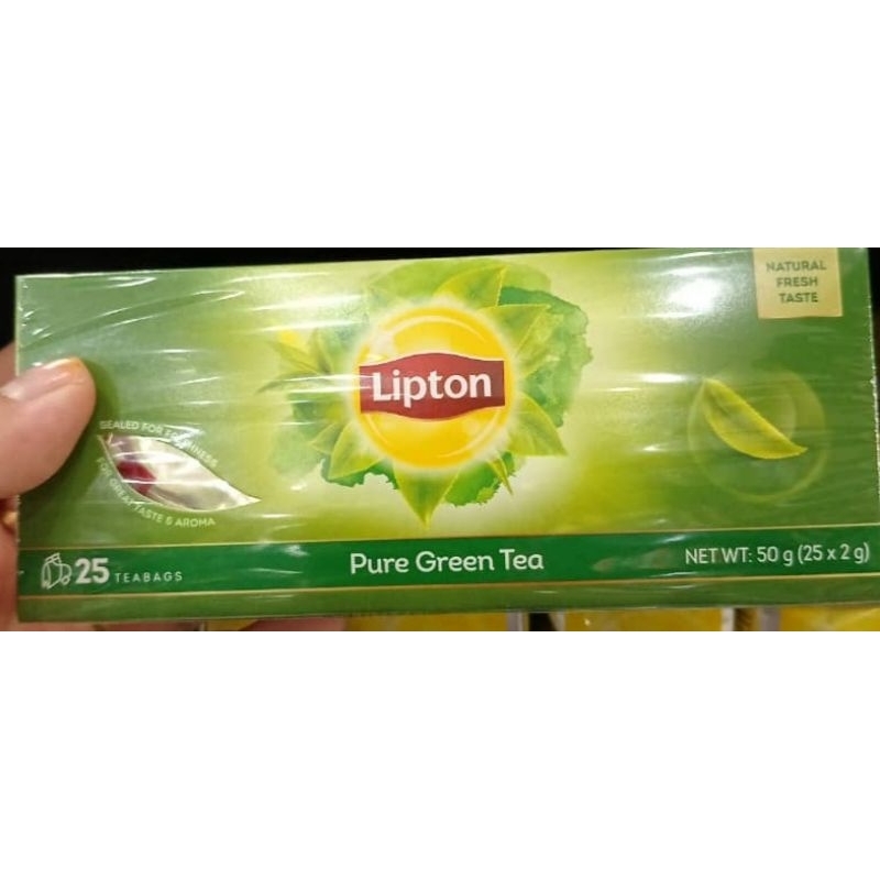 Lipton Pure Green Tea 25 Tea Bags x 2g (50g) (สินค้านำเข้าจากมาเลย์ ...