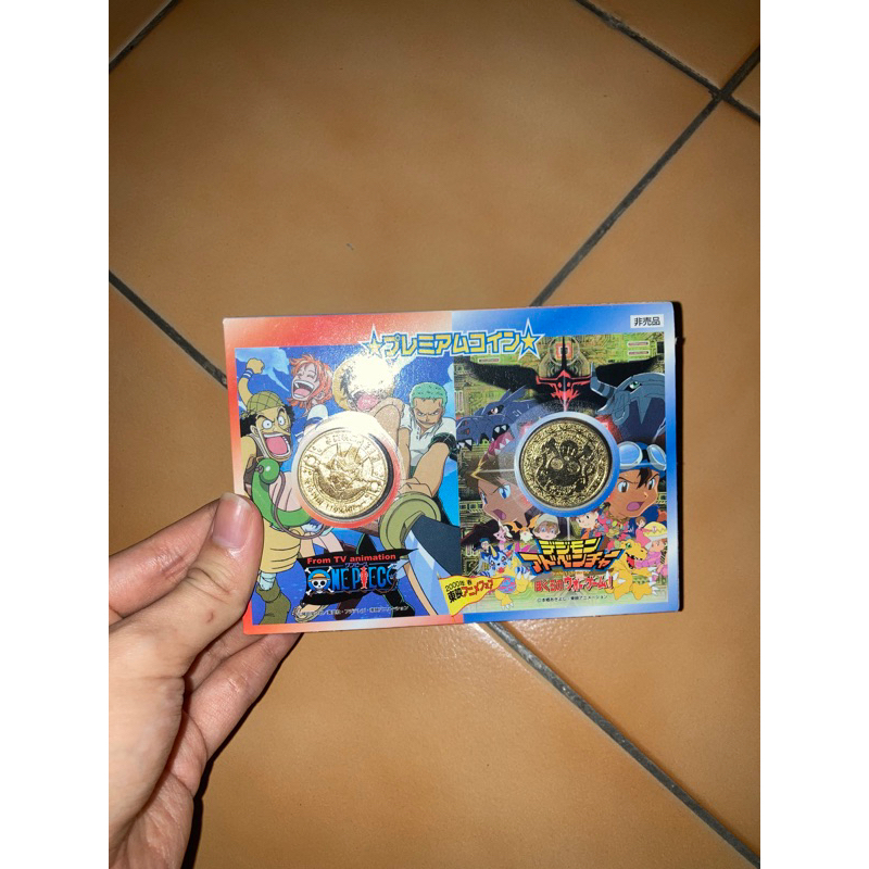 (แท้มือ1)เหรียญ Toei Anime Fair '2000 Spring One Piece & Digimon ...