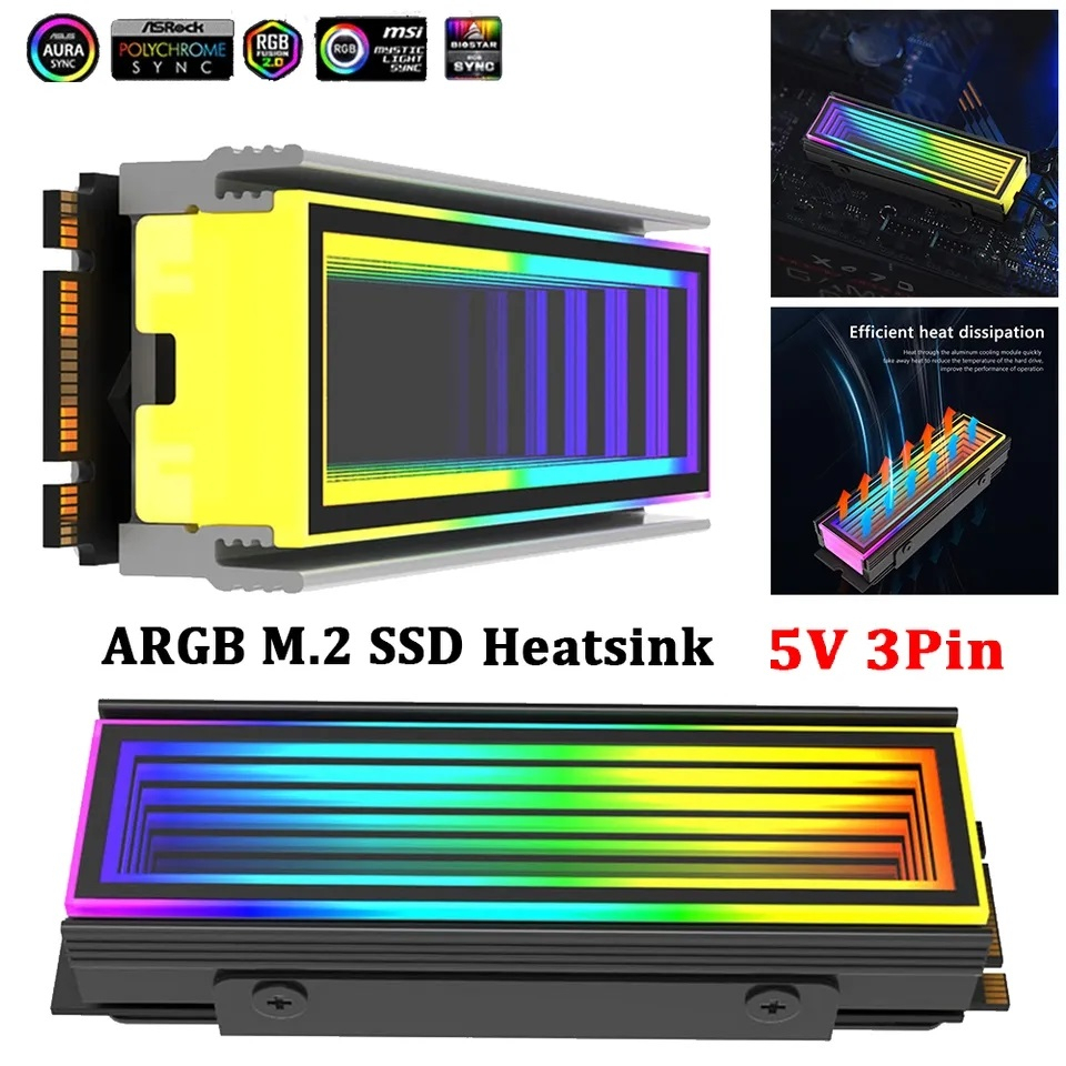 Heatsink SSD M.2 Snow Mirror ARGB 3 pin 5V for SSD M.2 2280 | Shopee ...