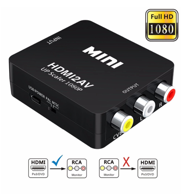 HDMI TO AV CONVERTER คุณภาพดี Full hd ตัวแปลงสัญญาณ HDMI TO AV | Shopee ...