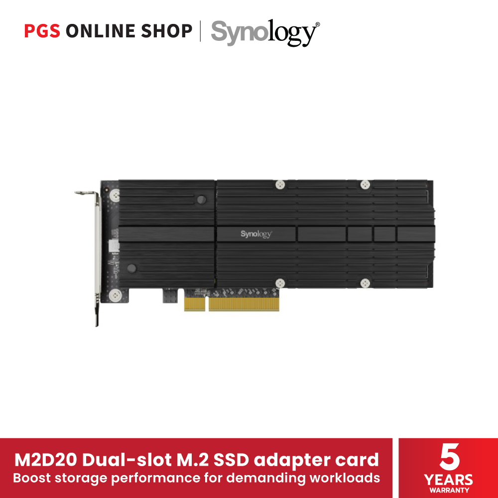 Synology M2D20 Dual-slot M.2 SSD Adapter Card การ์ดอะแดปเตอร์ M.2 SSD ...