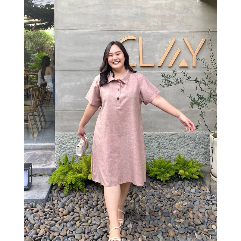 KELLY DRESS เดรสคอโปโล เดรสพรางหุ่น รุ่นขายดีตลอดกาล แฟชั่นสาวอวบ เสื้อผ้าPlussize : by Plus.bkk ...