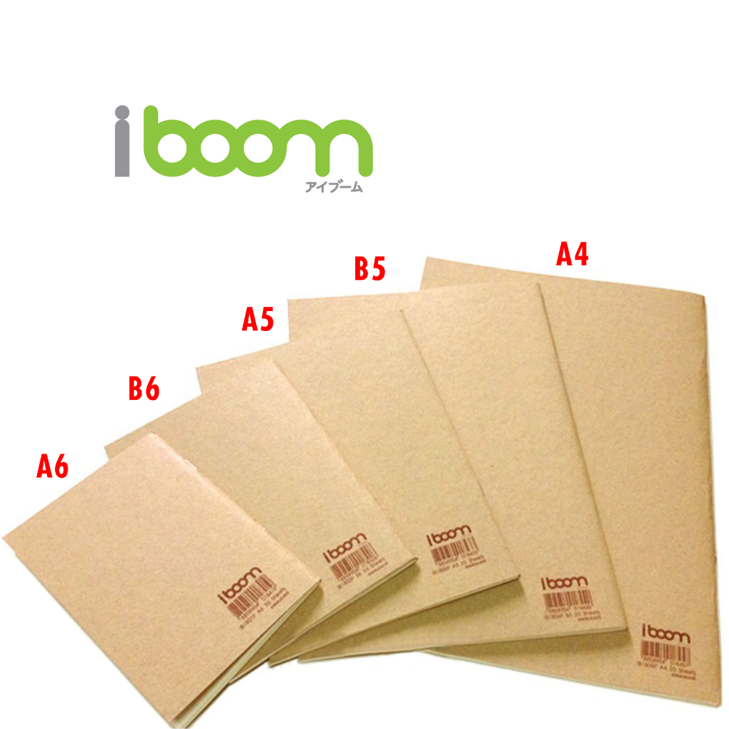 สมุดโน๊ตปกน้ำตาล iboom ขนาด B6/A5/B5 30 แผ่น | Shopee Thailand