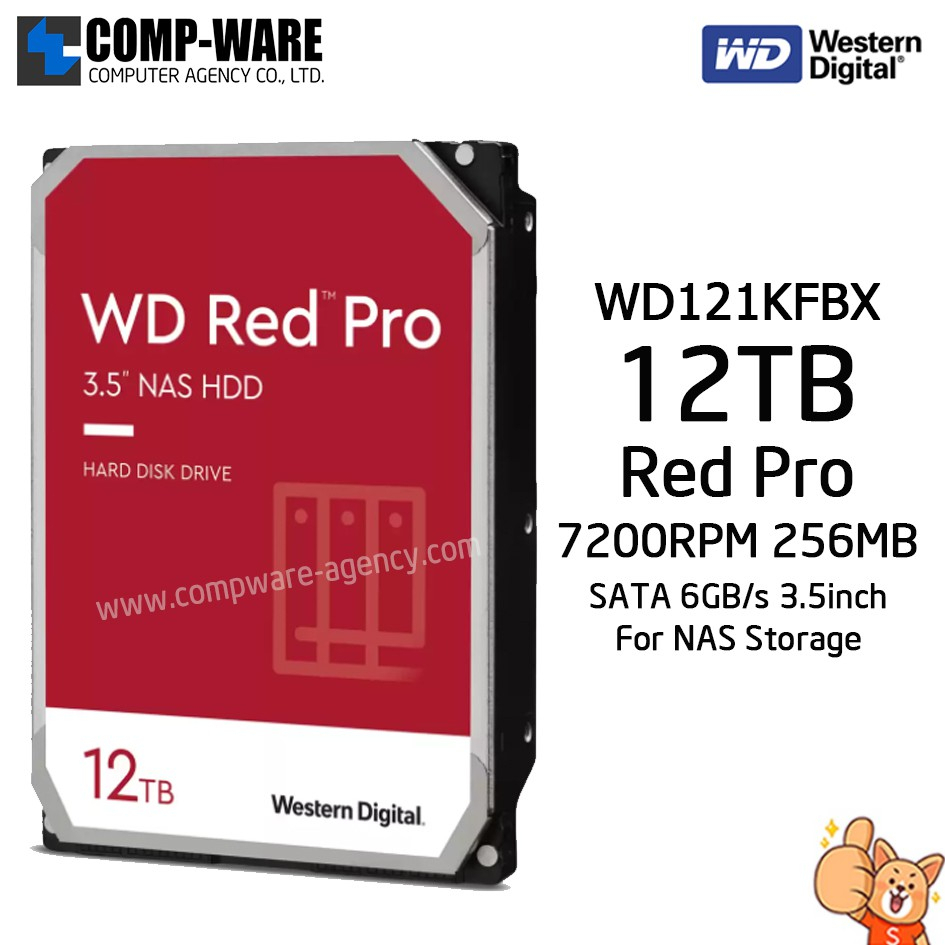 WD Red Pro 12TB NAS Hard Disk Drive - 7200RPM SATA 6Gb/s 256MB Cache 3 ...