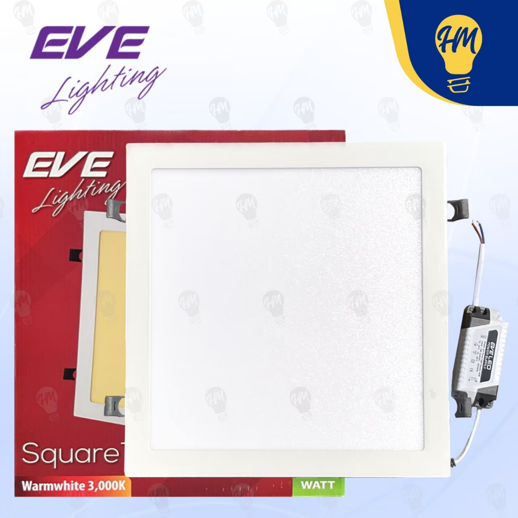 EVE Panel ดาวน์ไลท์ LED 6w. 9w. 12w. 18w. 24w. สี่เหลี่ยม แสงขาว/วอร์ม ...
