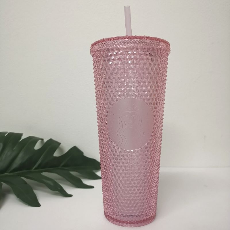 แก้วหนามสตาร์บัคของแท้ สีชมพู Starbucks bling glittering pink Cold Cup ...