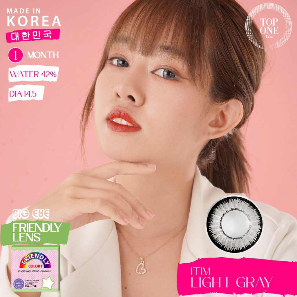 (ลด 200 ใส่โค้ด TOPON ช้อป 1000) FRIENDLY LENS Monthly ITIM LIGHT GRAY ...