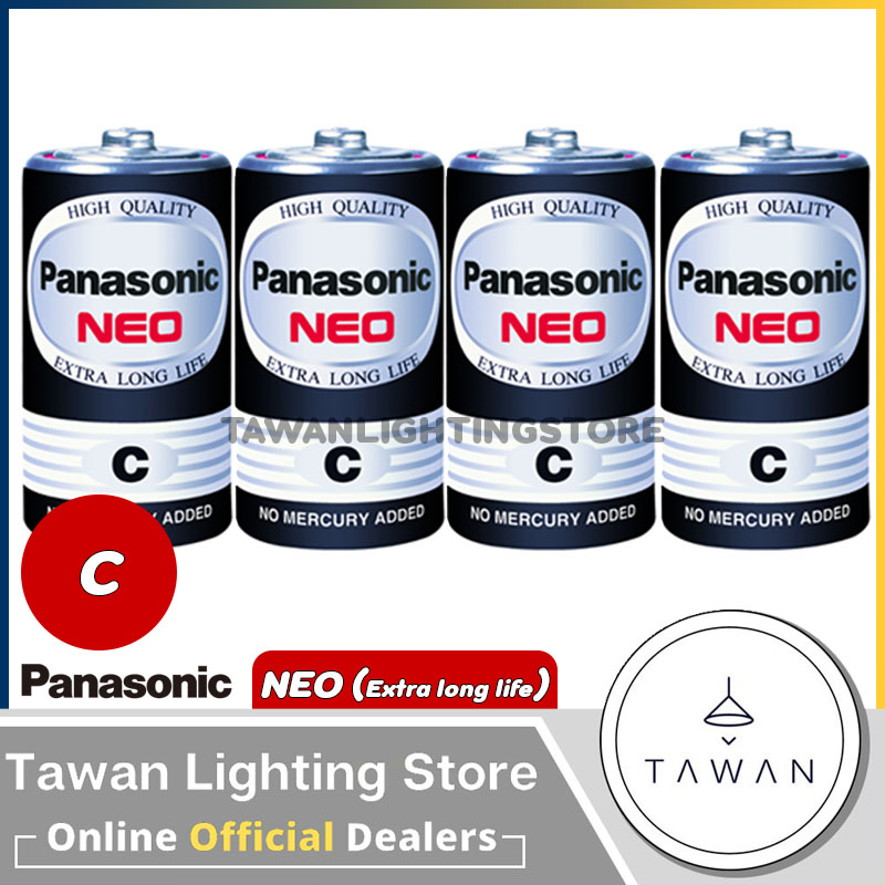 [4ชิ้น]Panasonic ถ่านไฟฉาย ถ่านรีโมท รุ่น Neo AA, AAA,C รุ่น Gold AA ...