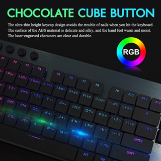 คีย์บอร์ดเกมมิ่ง คีย์บอร์ดไร้สาย OKER K489 Keyboard Machanical Multifunction Blue Switch RGB ...
