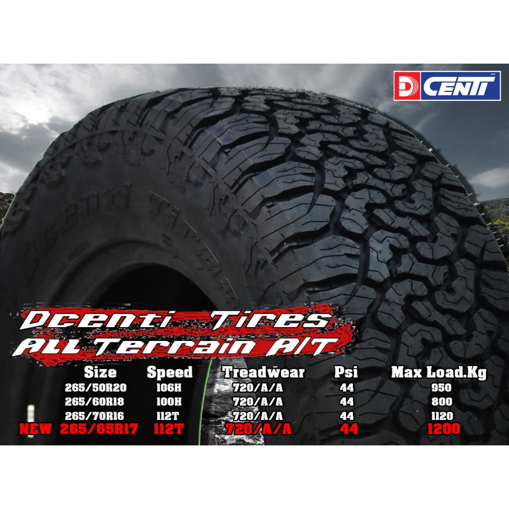 DCENTI รุ่น ALL-TERRAIN (HAMMER) ยางปี 2025 ตัวหนังสือขาว 265/65R17 265/70R16 265/60R18 275 ...