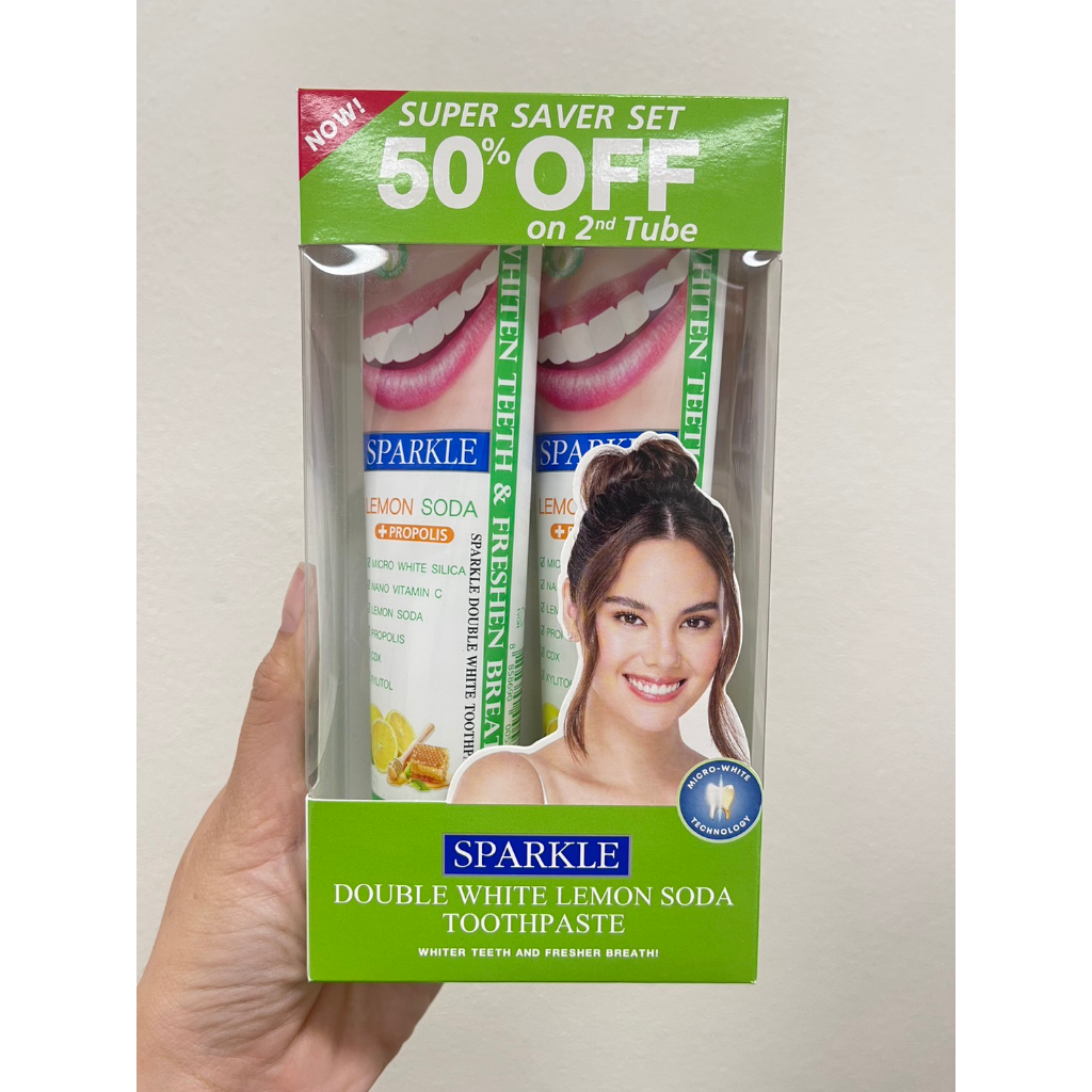 (แพ็คคู่) Sparkle Toothpaste ยาสีฟัน สปาร์คเคิล ไวท์ ทูธเพส เซ๊ต บรรจุ 100 กรัมx2 หลอด | Shopee ...