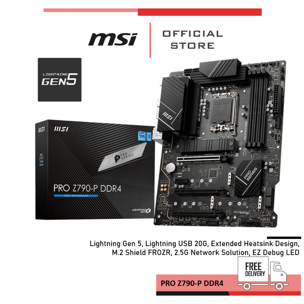 MSI MAINBOARD PRO Z790-P DDR4 (เมนบอร์ด) MSIMBPRO Z790-P D4 | Shopee ...