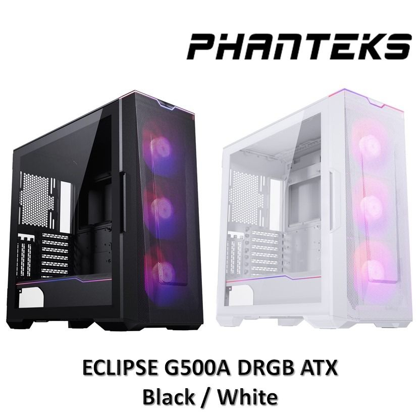 Phanteks Eclipse G500A Mid Tower Case, DRGB, Black White | Shopee Thailand