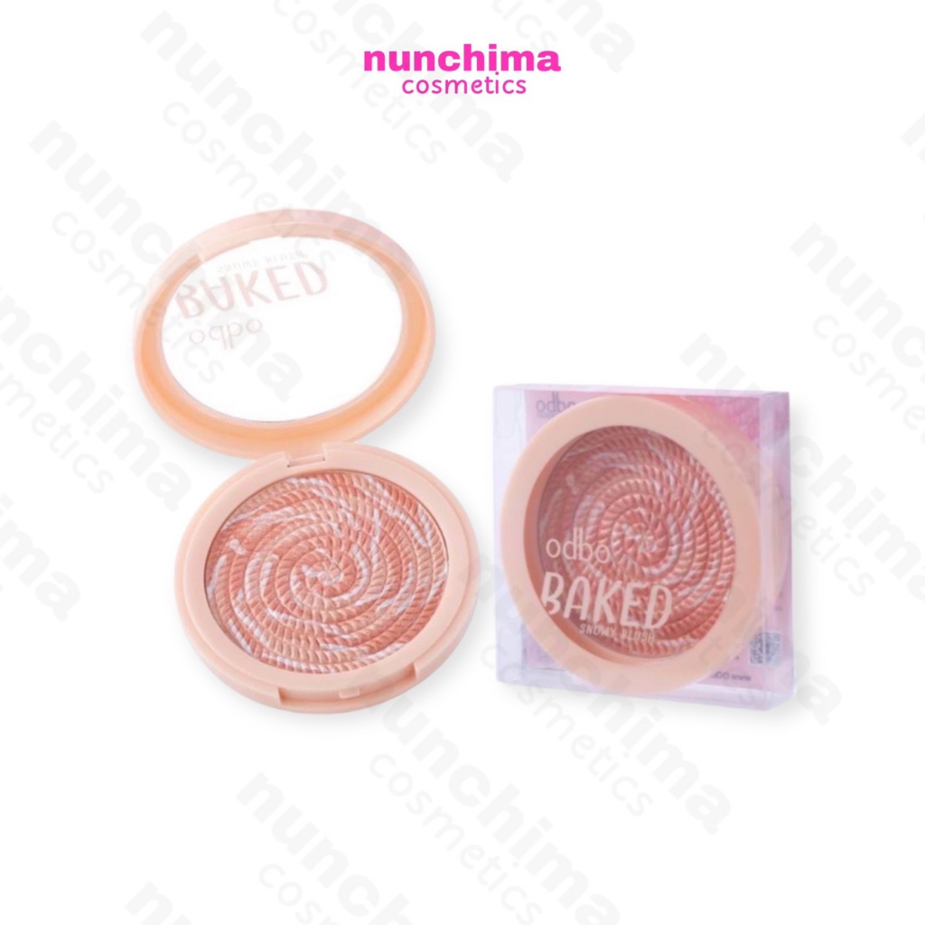 OD1308 ODBO Baked Snowy Blush โอดีบีโอ เบคท์ สโนวี่ บลัช บลัชออน | Shopee Thailand