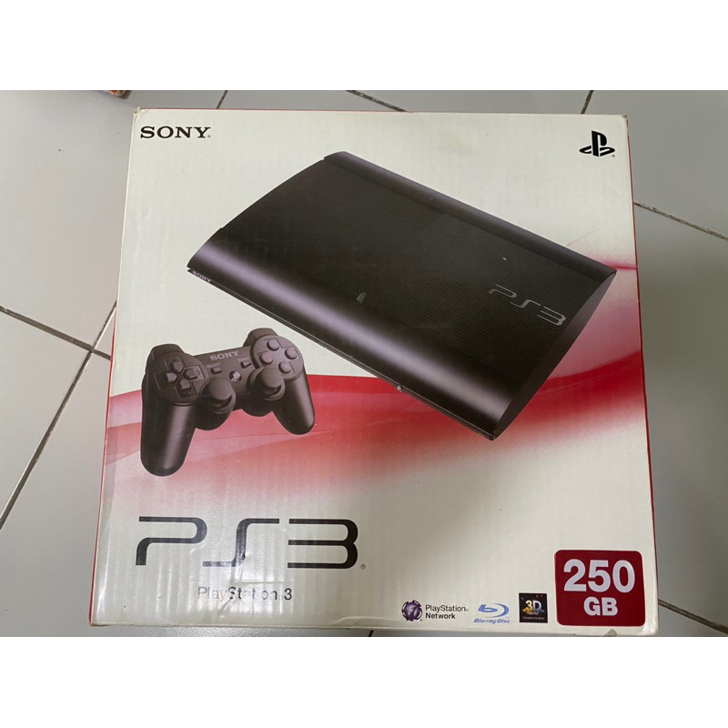 Ps3 Super Slim 250GB งานกล่อง สวยมากๆ เหมือนมือ1 แปลงแล้ว สีดำ | Shopee Thailand