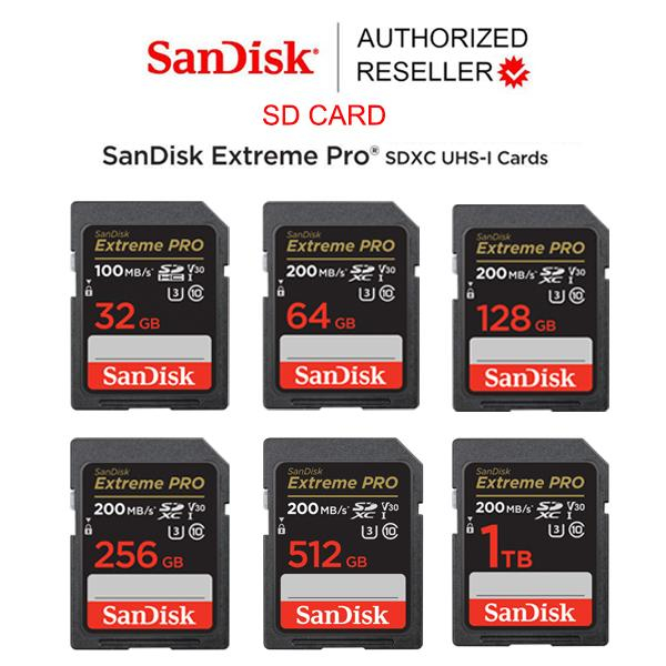 Sandisk Extreme Pro SDCARD SDHC , SDXC SDXXO 32GB-256GB กล้องถ่ายภาพ ...