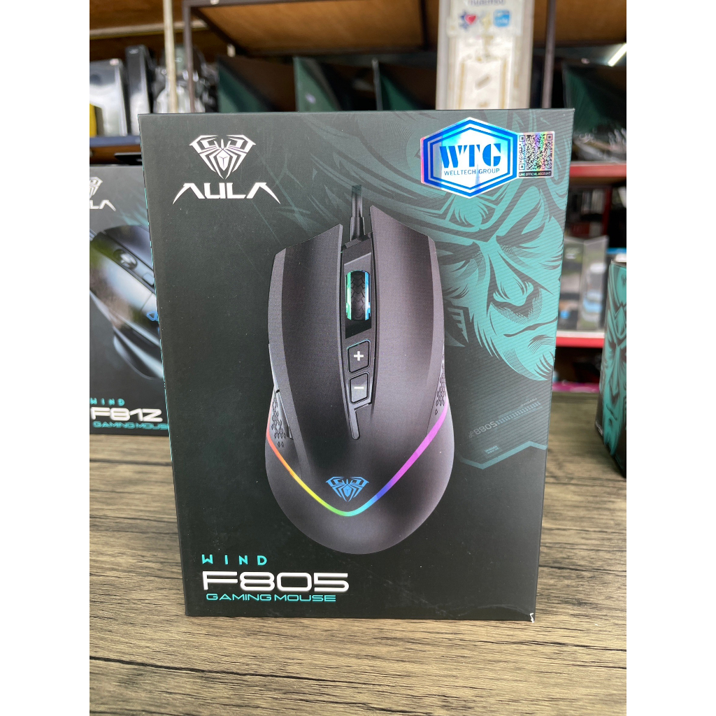 Aula F805 เมาส์เกม มีไฟ Rgb 6 Gear Dpi 7 ปุ่มกด สำหรับ Pc แล็ปท็อป คอมพิวเตอร์ มีโปรแกรมมาโคร ...