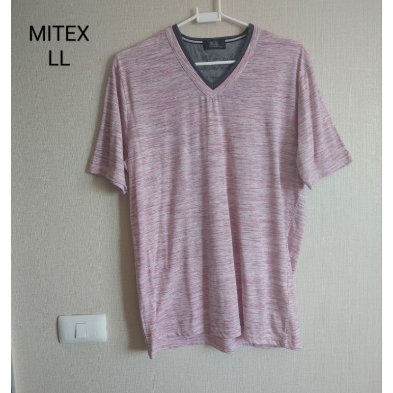 Mitex good quality goods oneoffence เสื้อยืดผู้ชายคอวี สีแดงเทา ไซส์LL (มือ2) | Shopee Thailand