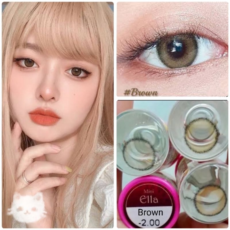 คอนแทคเลนส์ รุ่น Mini Ella สีเทา/ตาล/Hazel Gray/Brown/Hazel มีค่าสายตา ...