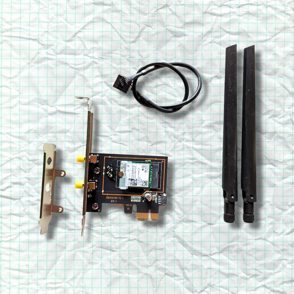 การ์ด WiFi AX210 PCIe Kit WiFi 6E 2.4/5/6Ghz Bluetooth 5.3 For Windows ...