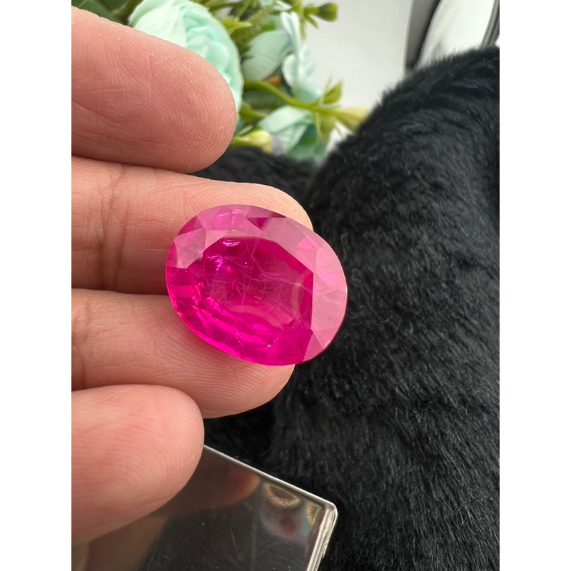 lab pinkmRuby corundum 20 carats 14x18mm hardness mohs scale 9 quantity ...