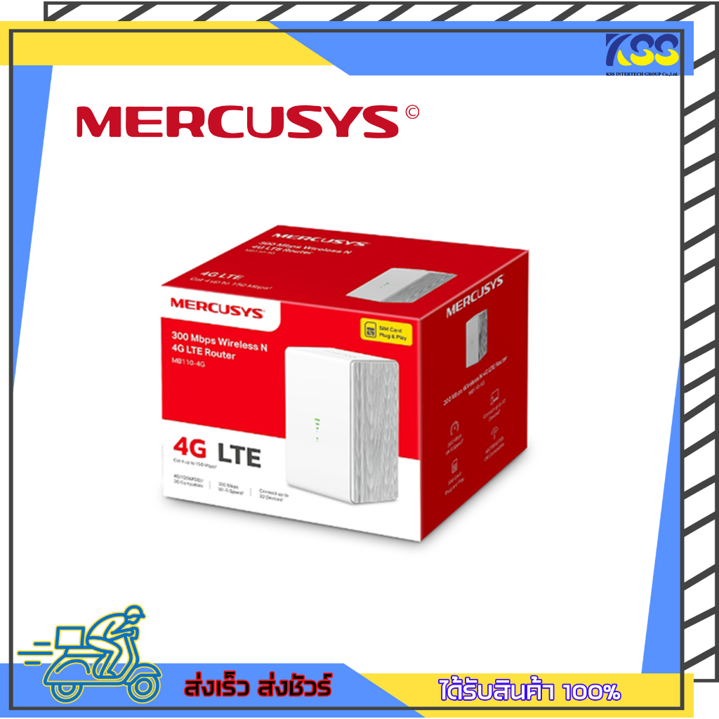 เราเตอร์ เราเตอร์ใส่ซิม MERCUSYS MB110-4G 4G Wi-Fi Routers Wireless N ...