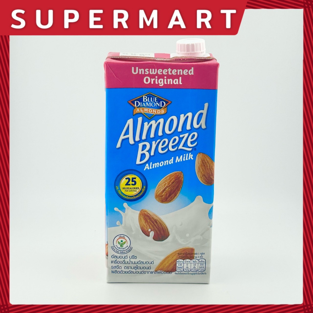 SUPERMART Blue Diamond Almond Breeze Unsweetened Original Almond Milk 946 ml.#1115388 อัลมอนด์ บ ...