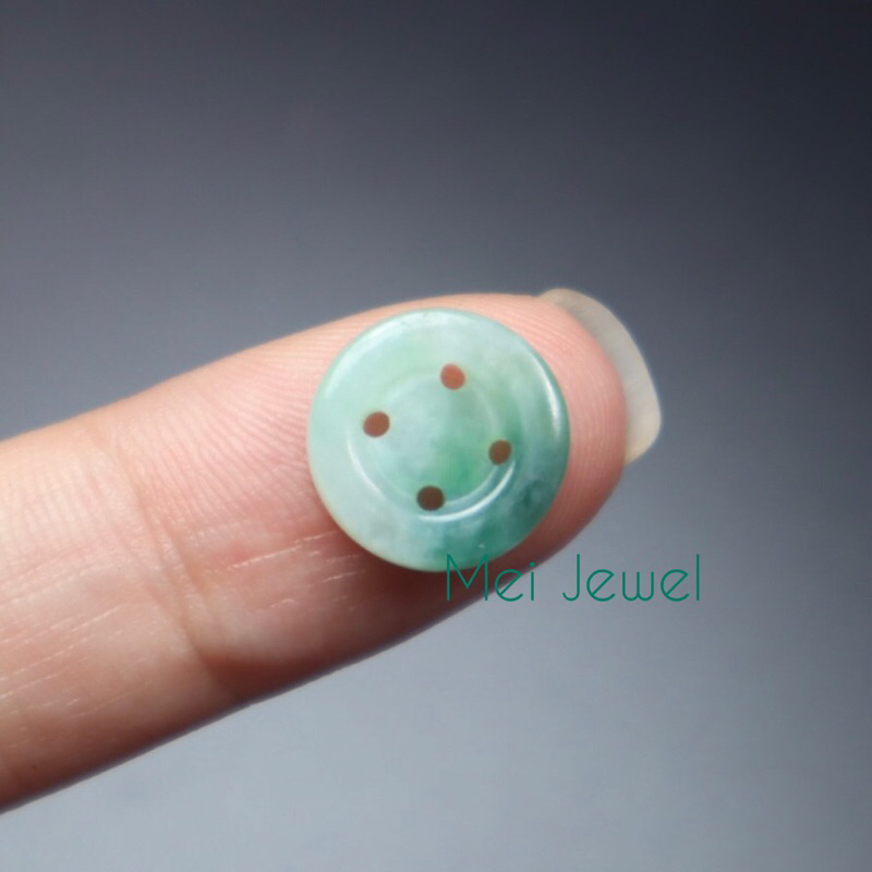 Jadeite Jade Buttons กระดุมหยกพม่า หยกเจไดต์ Type A 12mm x 3mm | Shopee ...