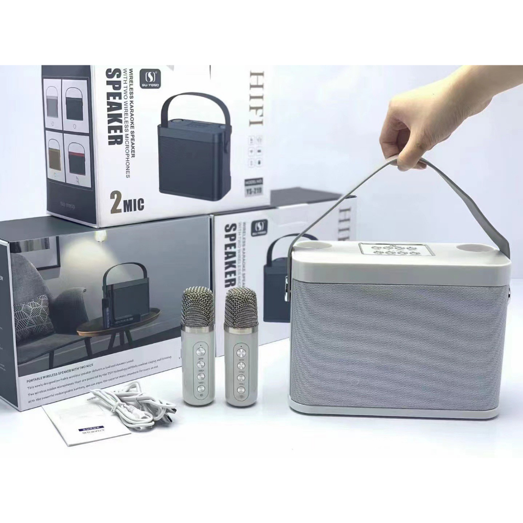 YS-219/YS-203 Plusไมโครโฟนคู่ ลำโพงบลูทูธ แบบพกพา Blutooth Speaker คารา ...