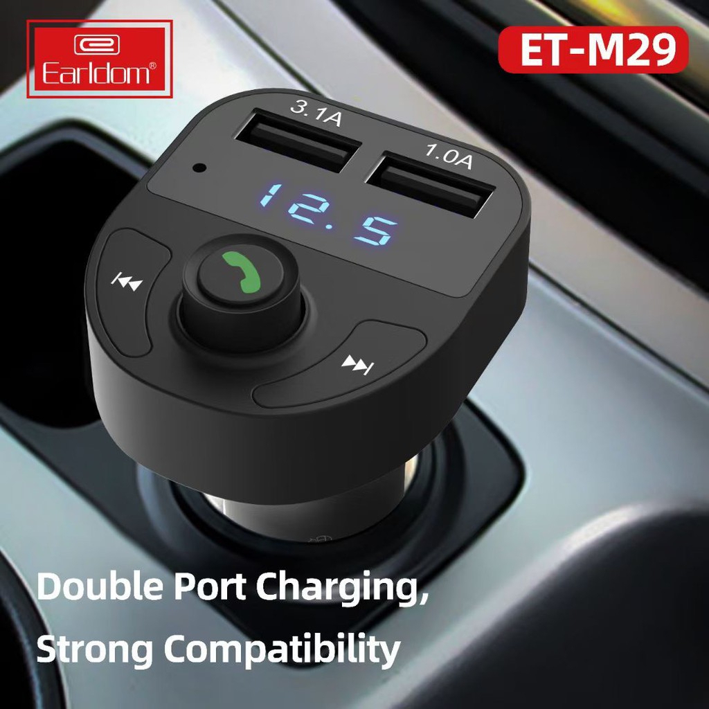 Earldom ET-M29 บลูทูธในรถยนต์ ตัวส่งสัญญาณเสียงผ่านคลื่น FM ในรถยนต์ ...