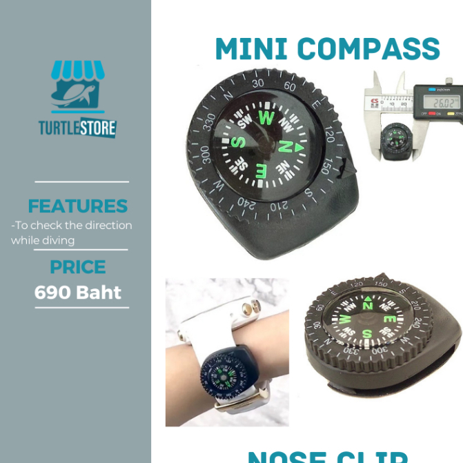Mini Compass เข็มทิศmini ไว้ดูทิศใต้น้ำ สำหรับนักดำน้ำ พร้อมส่ง ...