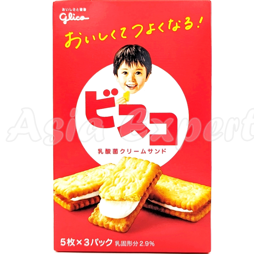 glico BISCO biscuit snack 1กล่อง 15ชิ้น มี 6รสชาติ ขนมคุ๊กกี้ บิสกิต ...
